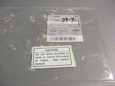 NOS Kawasaki OEM Air Intake Label 1990-1993 ZX600 1986-1990 ZX1000 ...