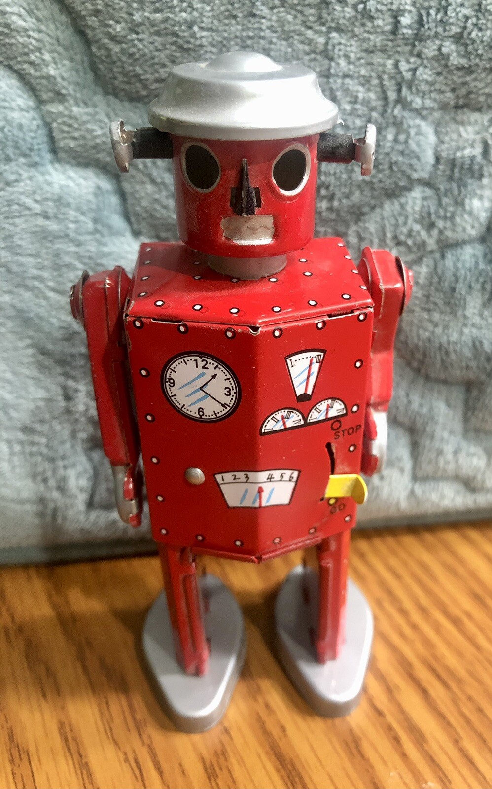 Vintage Metal Wind Up Red Robot | eBay