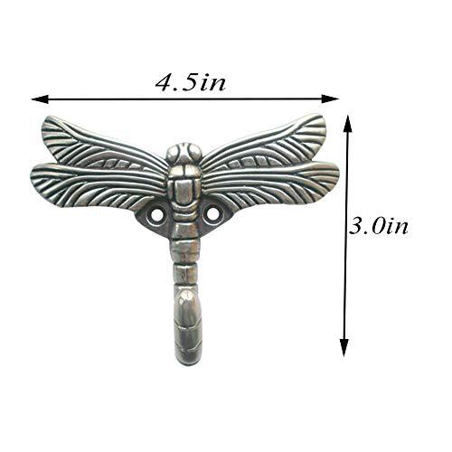 2pcs Dragonfly Coat Hooks Decorative Creativity Wall Mounted Hanger ...