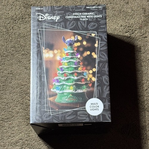 Disney Merry Stitchmas Stitch Ceramic Christmas Tree with Lights 12 ...