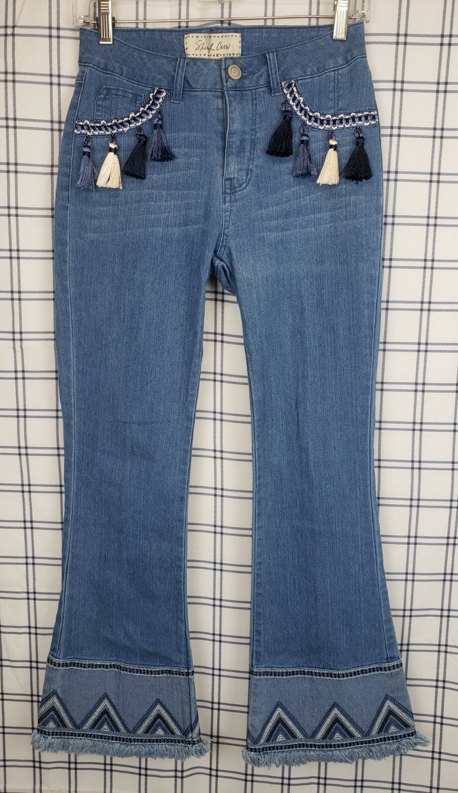 Sheryl Crow Tassel Embroidered Flare Jeans INDIGO Siz… - Gem