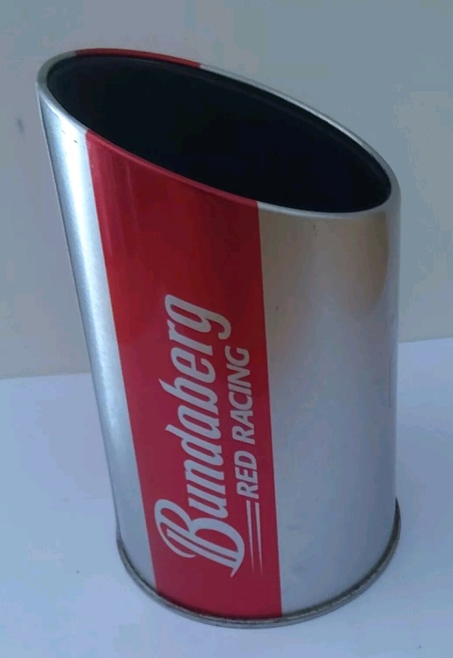 BUNDABERG RUM Red Racing Stubby Cooler. Metal Bundy Holden Ford V8 ...