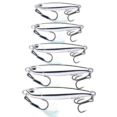 10 Pack Slow Fall Metal Fishing Lure Jig Jigging Flat Fishing Lures ...