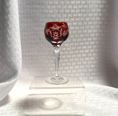 NACHTMANN TRAUBE CORDIAL RUBY/COPPER RED CUT TO CLEAR CRYSTAL BOHEMIAN ...