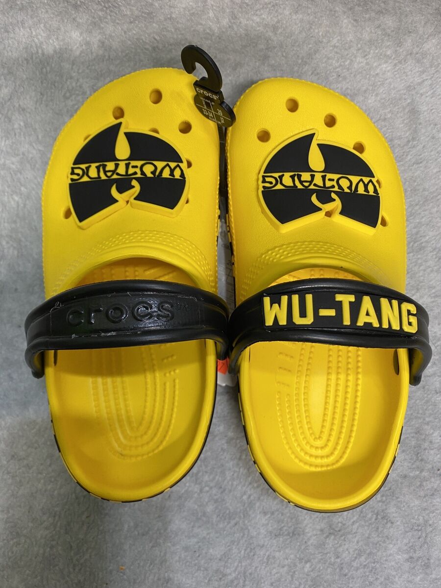 Crocs x Wu-tang Clan Classic Clog Kids Sz 2 J2 Yellow/Black Crocs x Wu-tang Clan Classic Clog Kids Sz 2 J2 Yellow/Black