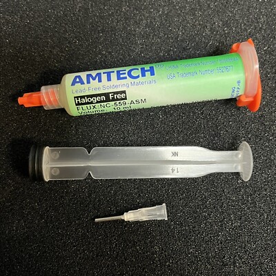 AMTECH No Clean Flux Paste 10cc Syringe, Plunger & Tip Included NC-559 ...