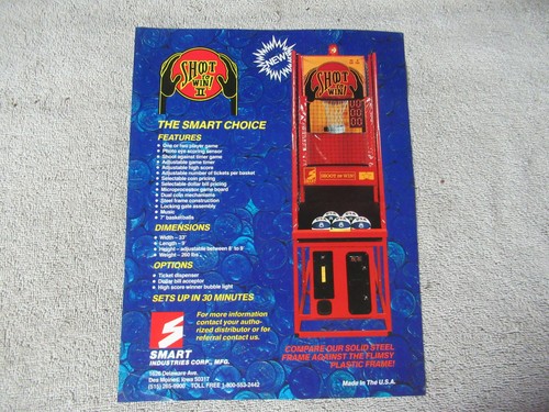 shoot to win 2 smart ARCADE GAME FLYER | eBay