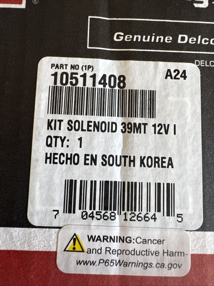 Delco Remy 39MT Starter 12V Solenoid Switch Kit 10511408 | eBay