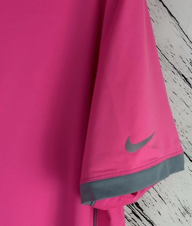 Nike Golf Polo Shirt Men's Large L Pink Ultra Tech Dri-Fit Performance ...