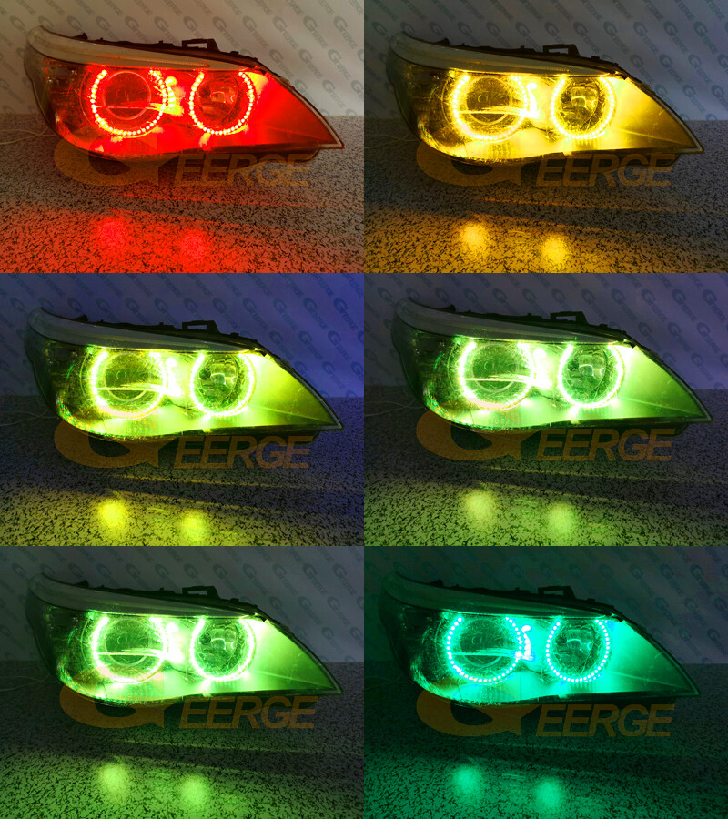 For BMW E60 E61 LCI M5 Multi Color RGB LED Angel Eyes Kit Bluetooth APP ...