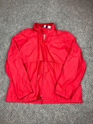 Vintage Woolrich Outdoor Rain Jacket Adult XL Red Packable Full Zip ...
