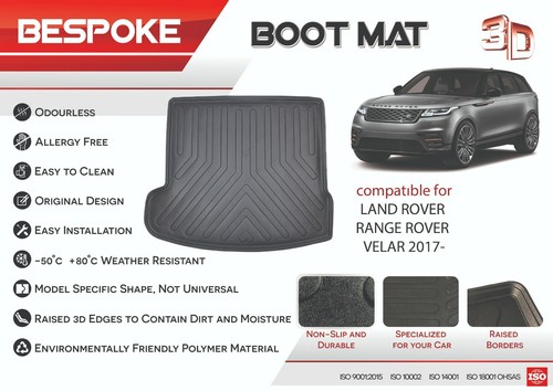 Tailored Rubber Boot Liner Fitted Mat Tray fits RANGE ROVER VELAR 2017 ...