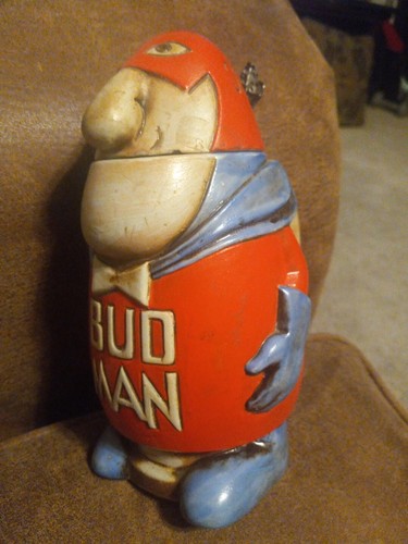 VINTAGE BUDWEISER BUD MAN STEIN HOLLOW HEAD CERAMARTE BRAZIL RARE ...