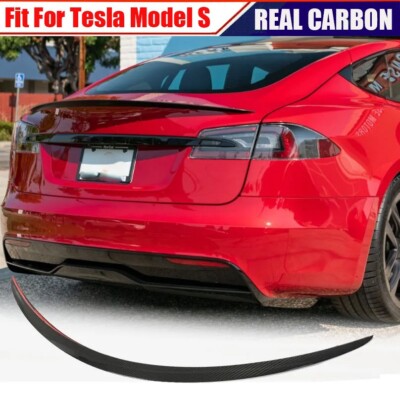 Fits Tesla Model S Plaid 2012-2023 Dry Carbon Fiber Rear Boot Trunk ...