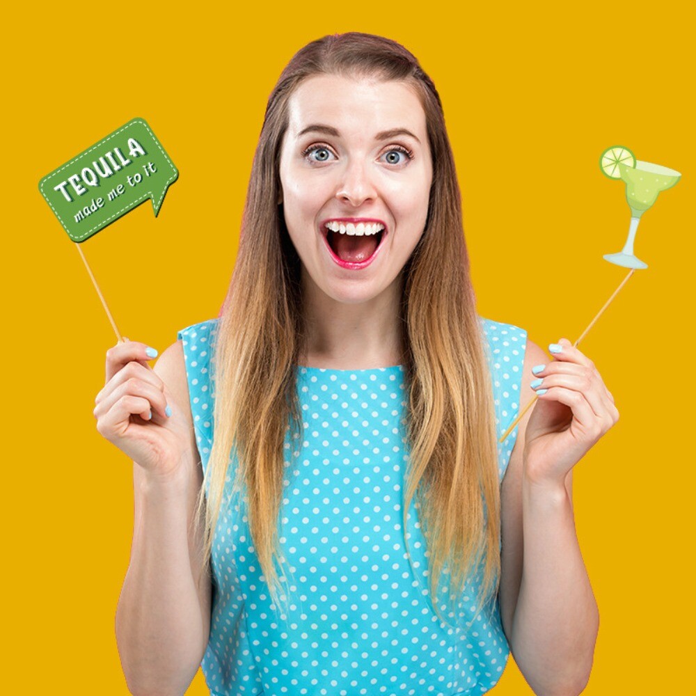 20Pcs Mexican Party Photo Booth Props Cactus Fiesta Decoration Party ...