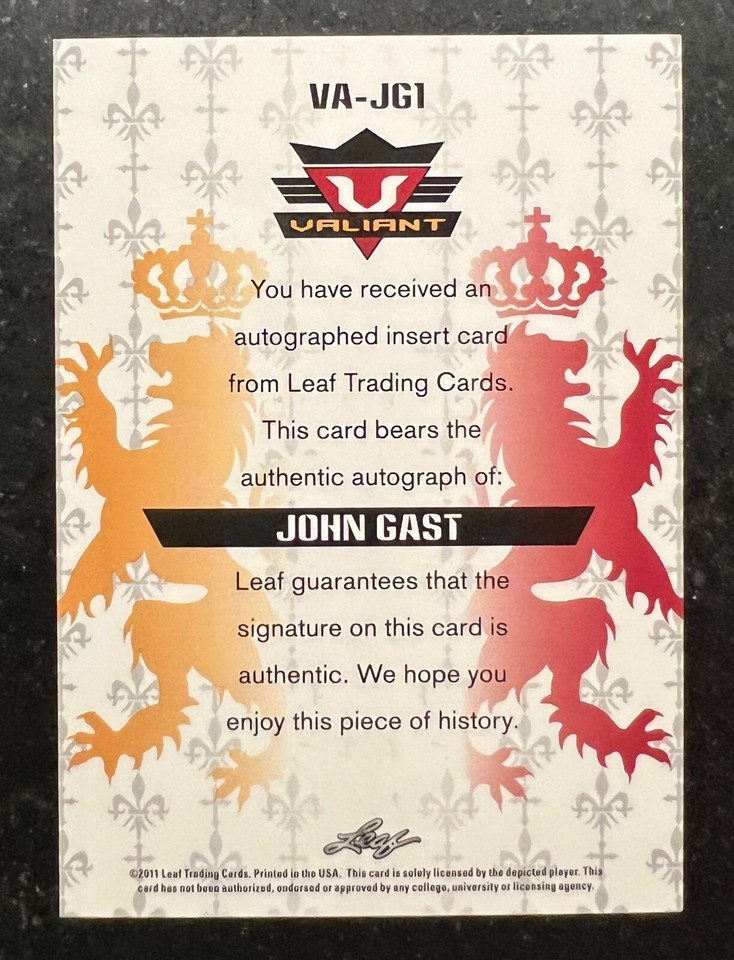 2011 Leaf Valiant Draft Autograph John Gast | eBay