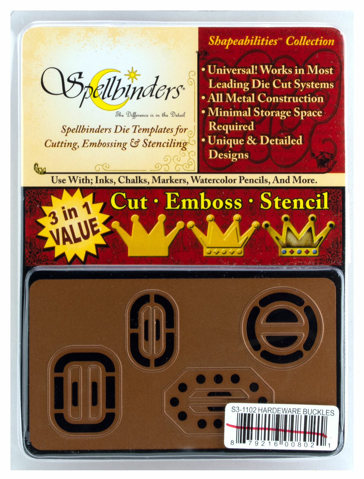 Spellbinders Shapeabilities Hardware Buckles Die Cut Emboss & Stencil ...