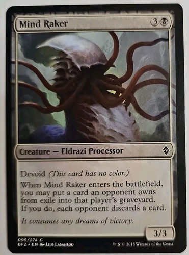 MTG Magic The Gathering Card Mind Raker Creature Eldrazi Processor ...