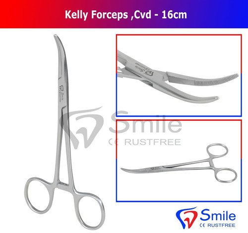 Kelly Forcep 16cm Curved Surgical Homeostatic Clamp Artery Tooth ...