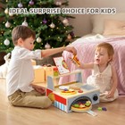 OOOK Wooden Pizza Toy Kids Pizza Counter Playset, Montessori Pretend ...