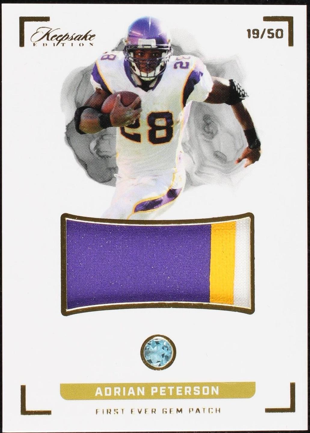 2022 Keepsake Multi Sport Edition - Gem Patch Adrian Peterson #188 /50 ...