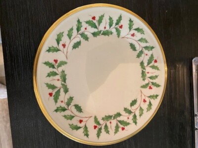Lenox Christmas China Holiday Pattern 8 in Salad Plate Gold Rim | eBay