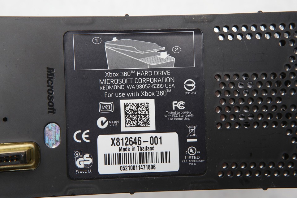 Genuine OEM Xbox 360 120GB HDD X812646-001 Microsoft External Hard ...