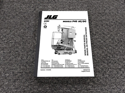 JLG P40AC P40DC Boom Lift Parts Catalog Manual MA0244-06 | eBay