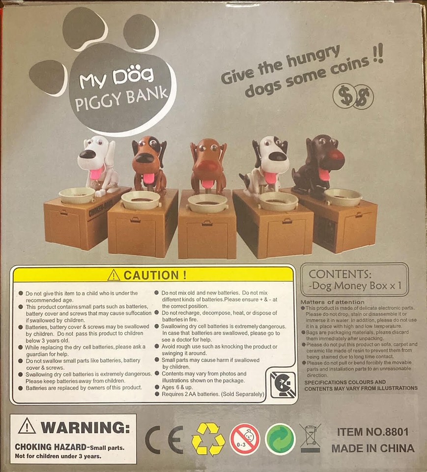 Cute Coin Eating Dog. Coin Bank Money Saving Box Piggy Bank BRAND NEW ...