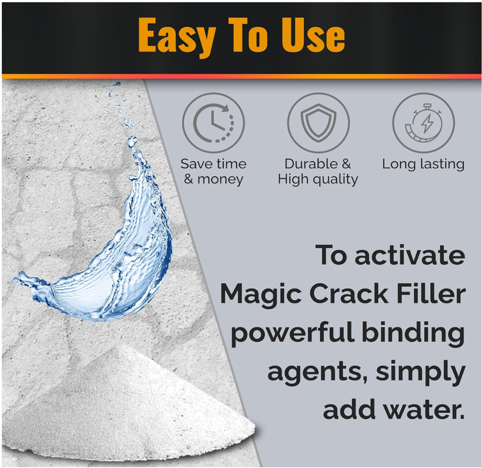 Magic Crack Filler 2LB Concrete Grey, for Filling in Concrete Cracks on ...