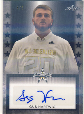 GUS HARTWIG 2020 Leaf Metal Army All American Bowl TOUR SHIMMER /5 AUTO ...