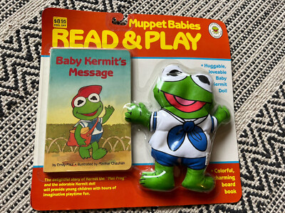 Vintage Muppet Babies Read & Play Kermit Book Doll - 1989 The Muppets ...