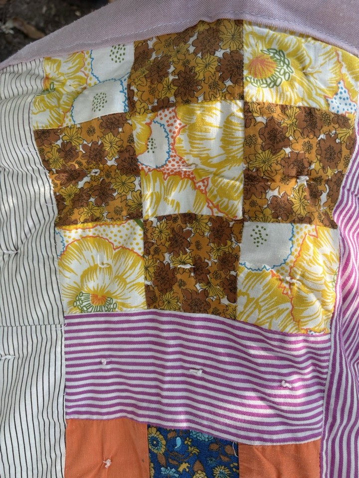 Tattered Approx. 76x71 Vintage Quilt Hand Sewn Patchwork | eBay