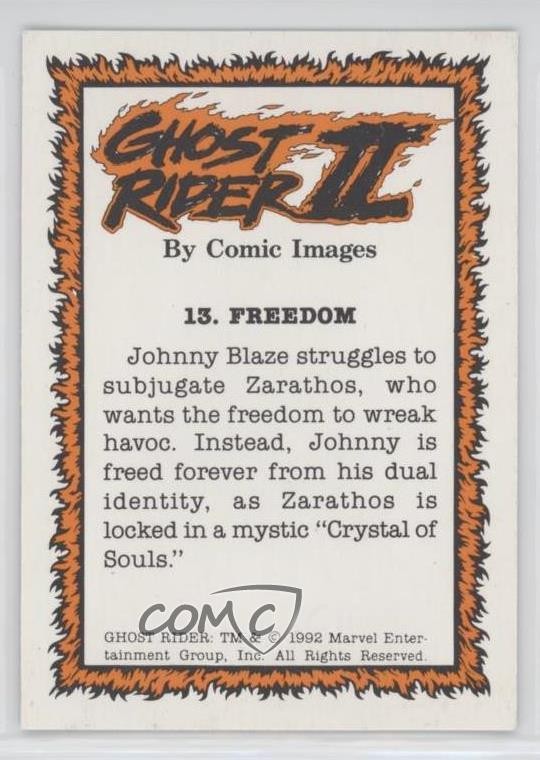 1992 Comic Images Marvel Ghost Rider II Johnny Blaze Freedom #13 te2 | eBay