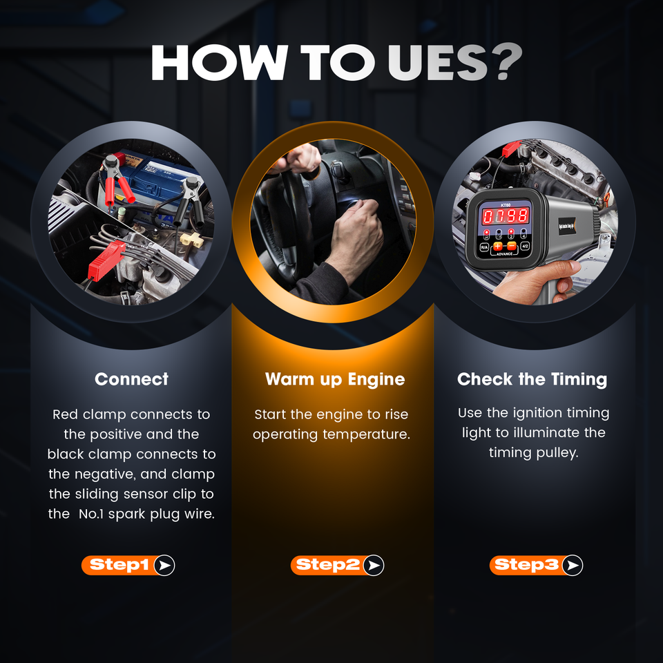 KZYEE Digital Engine Ignition Timing Light Car Ignition Timing Strobe ...