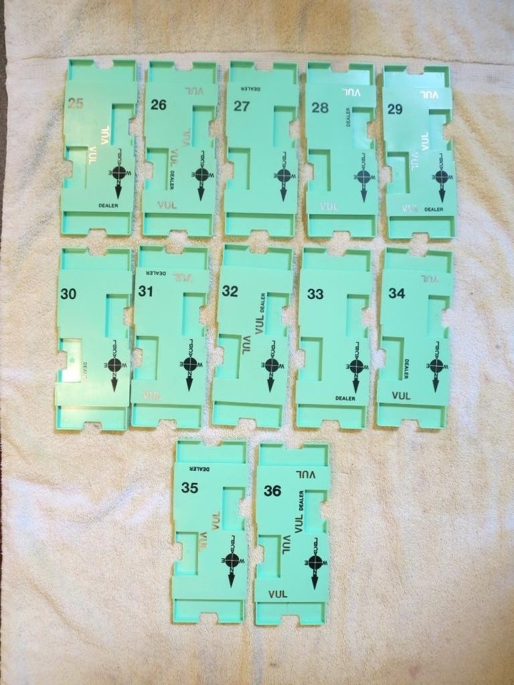Vintage Set Of 36 Green Plastic ACBL Duplicate Bridge Boards & Case ...