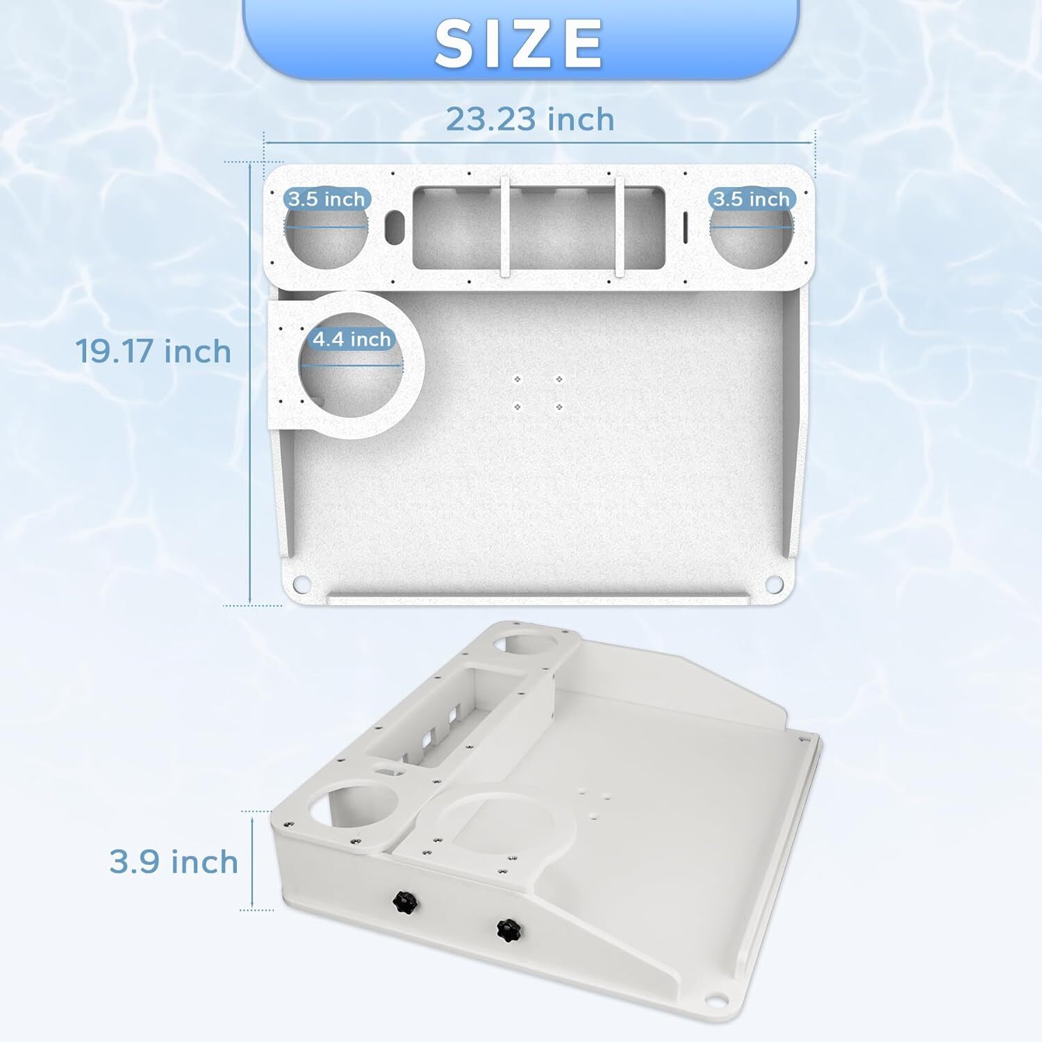 Utility Boat Table w/Rod Holder Mount Portable Boat Caddy Organizer ...