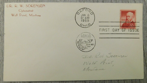 First Day Issue Oxford OH 1959 Miami Uni Benjamin Harrison Stamp ...