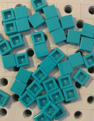 Lego 1x1 Dark Turquoise Flat Tiles Square Smooth Finish Buildings Roof ...