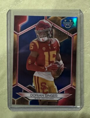 DORIAN SINGER 2023 Bowman's Best U Football BLUE REFRACTOR #’d 147/150 ...
