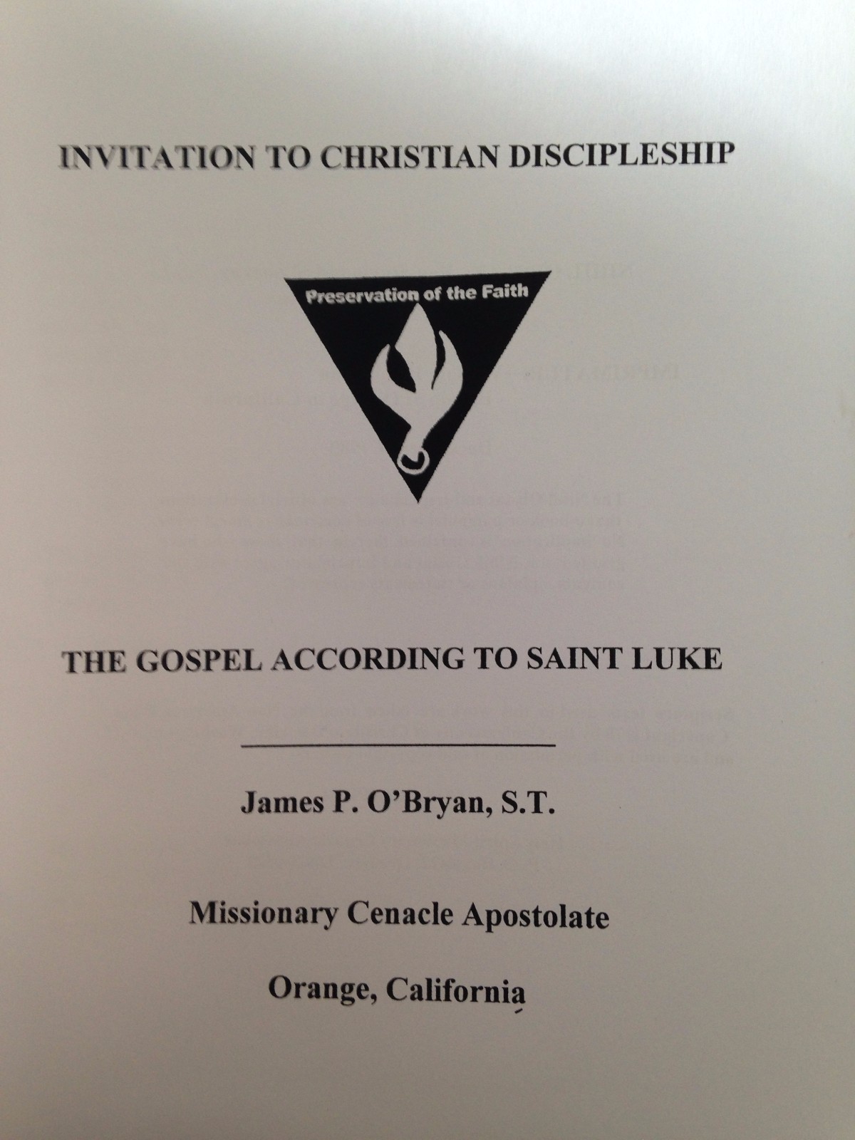 Invitation to Christian Discipleship: Gospel According to Saint Luke ...