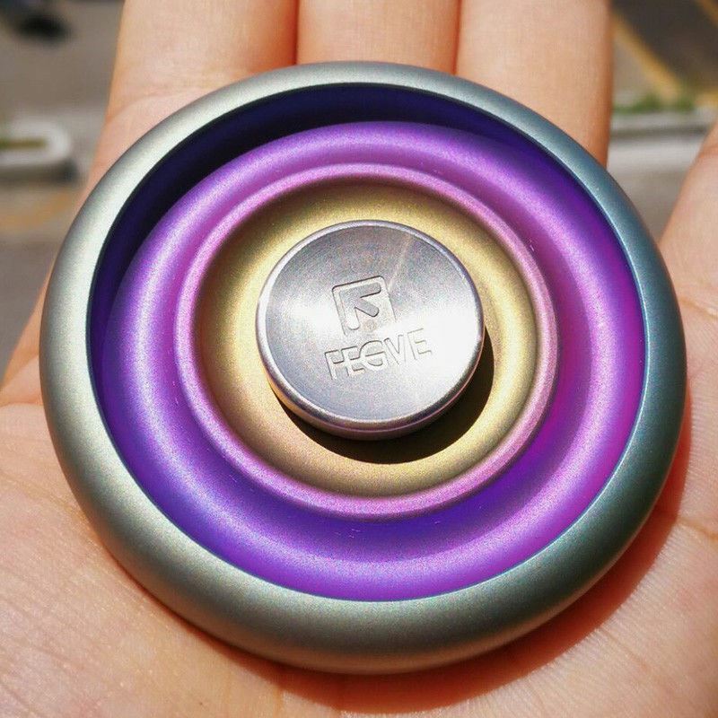 FEGVE limited edition Matt Titanium Round Pie hand Fidget Spinner Disc ...