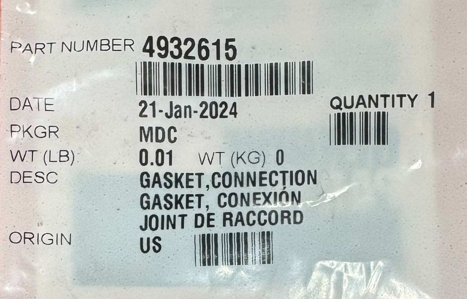 Genuine Cummins 4932615 Gasket Connection 6pc for sale online | eBay