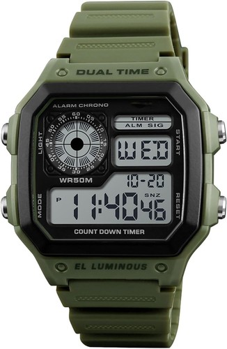 Men's Digital Multi-Function Watches Dual Time Alarm Stopwatch ...