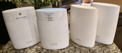 NETGEAR ORBI RBR50 WIRELESS ROUTER/WAP WI-FI/MESH + 3 RBS50 SATELLITES ...