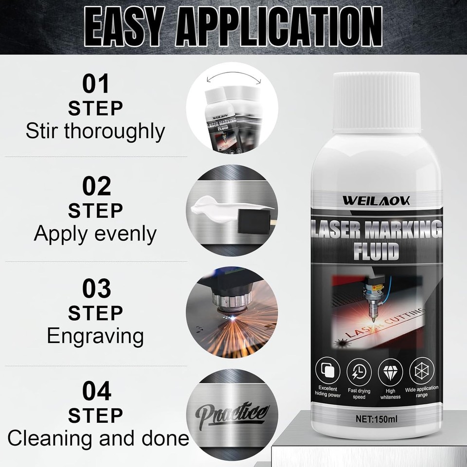 Laser Marking Liquid, Laser Marking Spray for Metal Marking, Quick ...