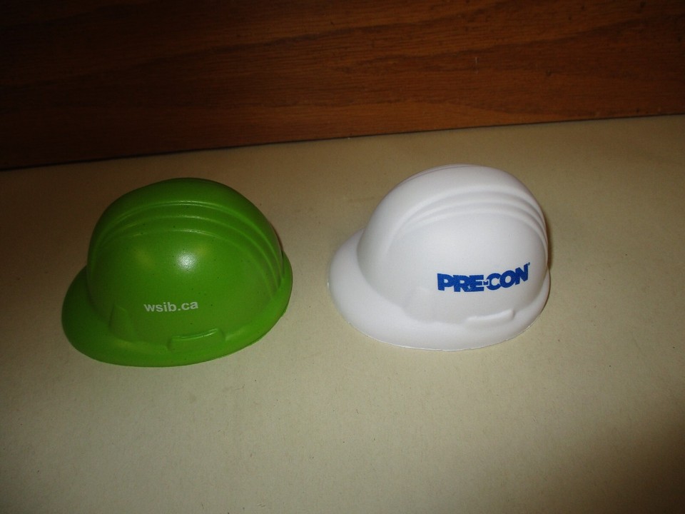 2 Construction Hard Hat Stress Reliever Squishy : WSIB (GREEN) & PRE ...