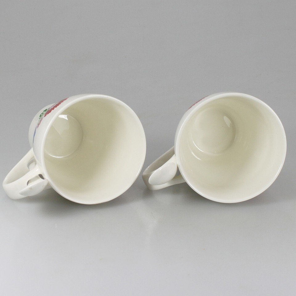 White Floral Flowers Ceramic Porcelain China 2x Tea Coffee Cups Mugs ...