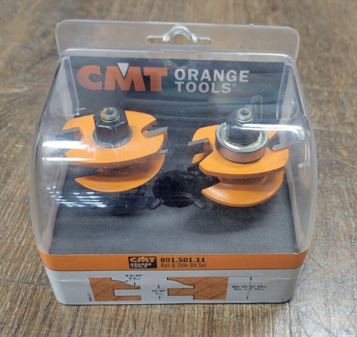 CMT 891.501.11 Rail & Stile Router Bit Set, A Profile, 1/2" Shank ...