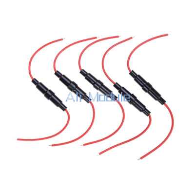 5PCS 5A 220V Fuse Box Home Protection Inline Fuse Holder Copper Wire ...